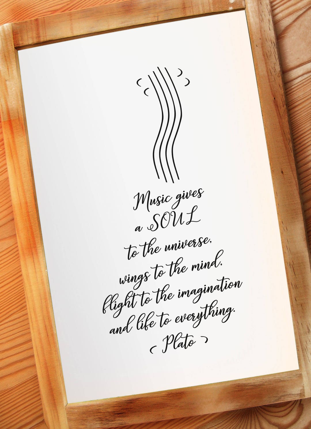 Quote About Music , Plato Quote Printable, Large Poster Music Quote ...