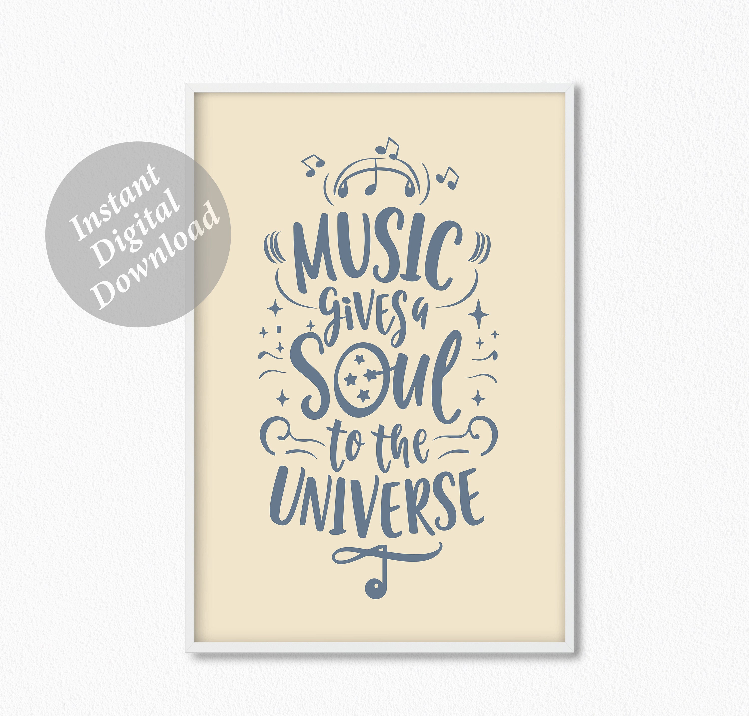 Music Quote Poster, Famous Quotes, Music Gives a Soul to the Universe ...