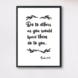 Bible Verse Quote, Luke 6:31, Bible Love Quote, Home Wall Decor, Bible ...