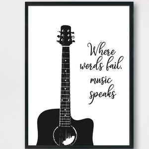 Create Gallery Wall, Three Music Quote Artworks, Set Large-scale Arts ...