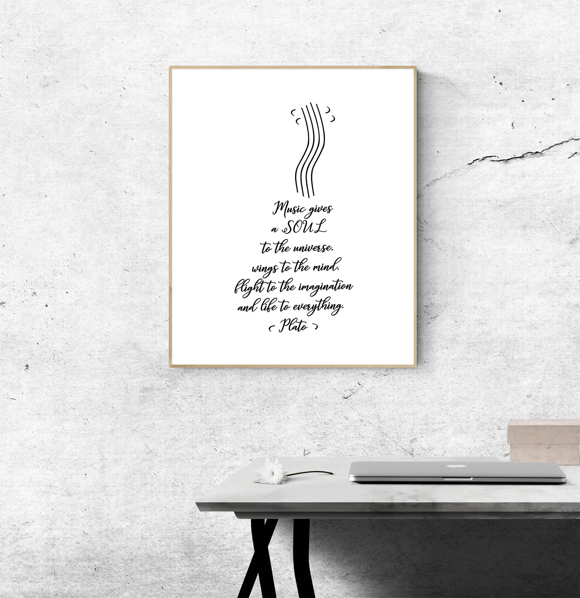 Quote About Music , Plato Quote Printable, Large Poster Music Quote ...