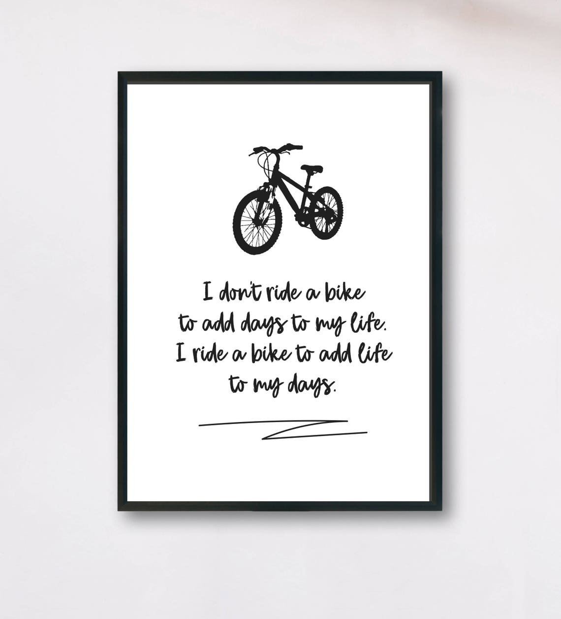 Bike Poster Sport Motivational Quote Sportsmen Gifts, Large Print Room ...