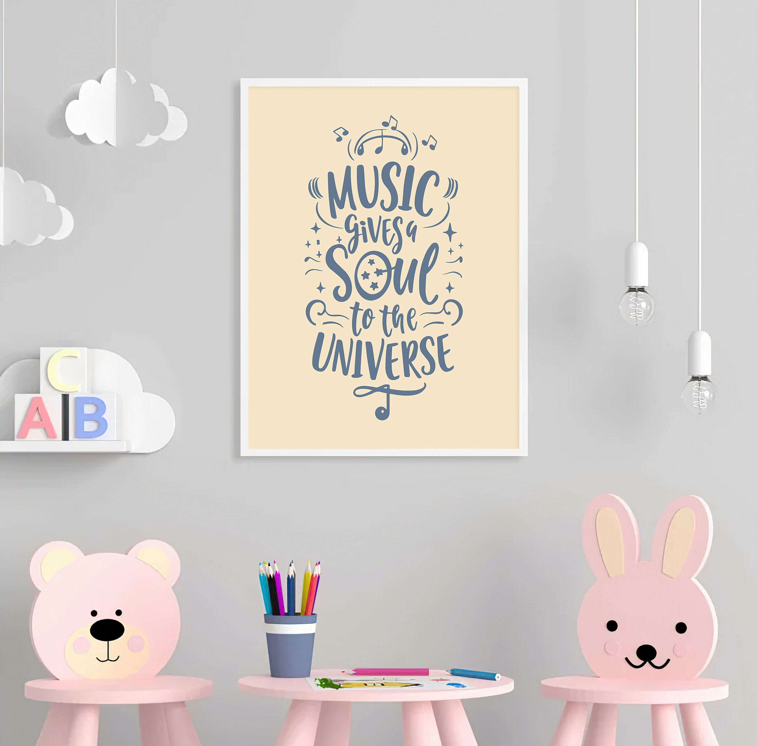Music Quote Poster, Famous Quotes, Music Gives a Soul to the Universe ...