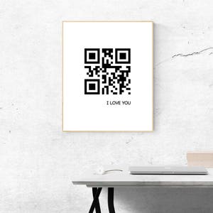 I Love You QR Code, I Love You Print, Romantic Quote Print, Wedding ...