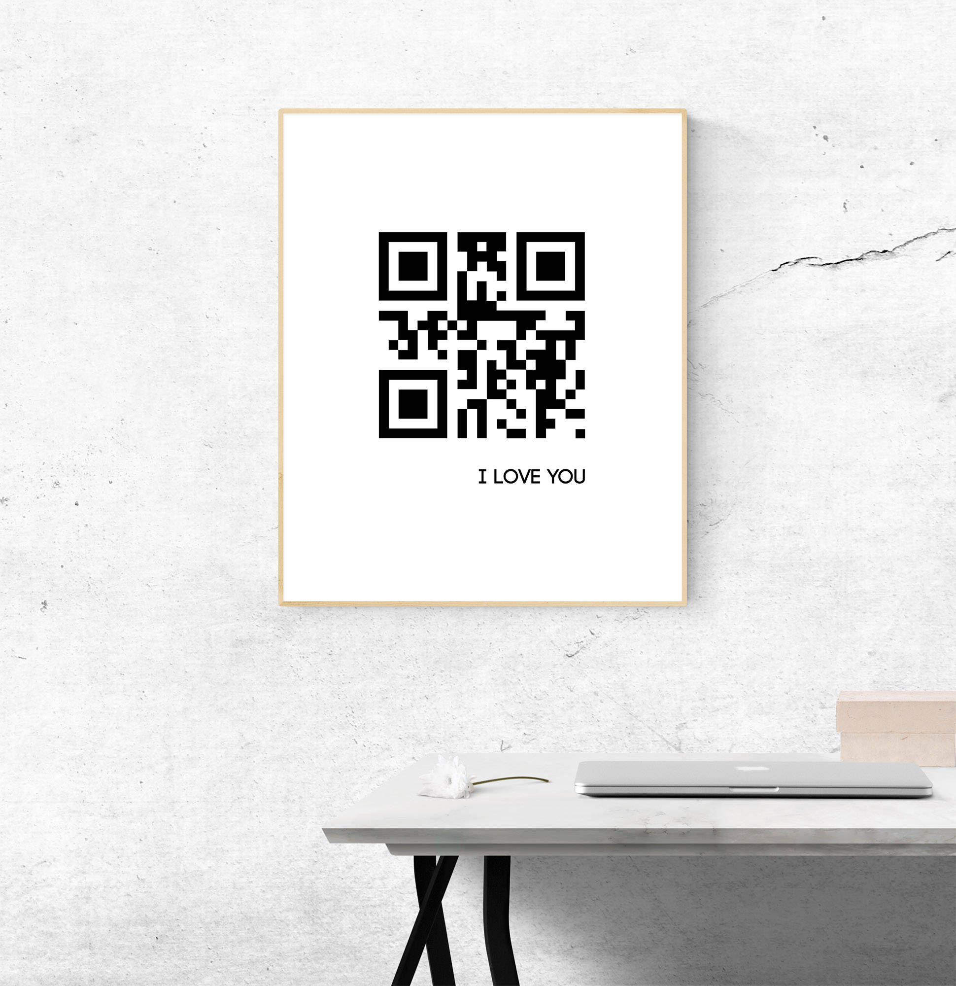 I Love You QR Code, I Love You Print, Romantic Quote Print, Wedding ...