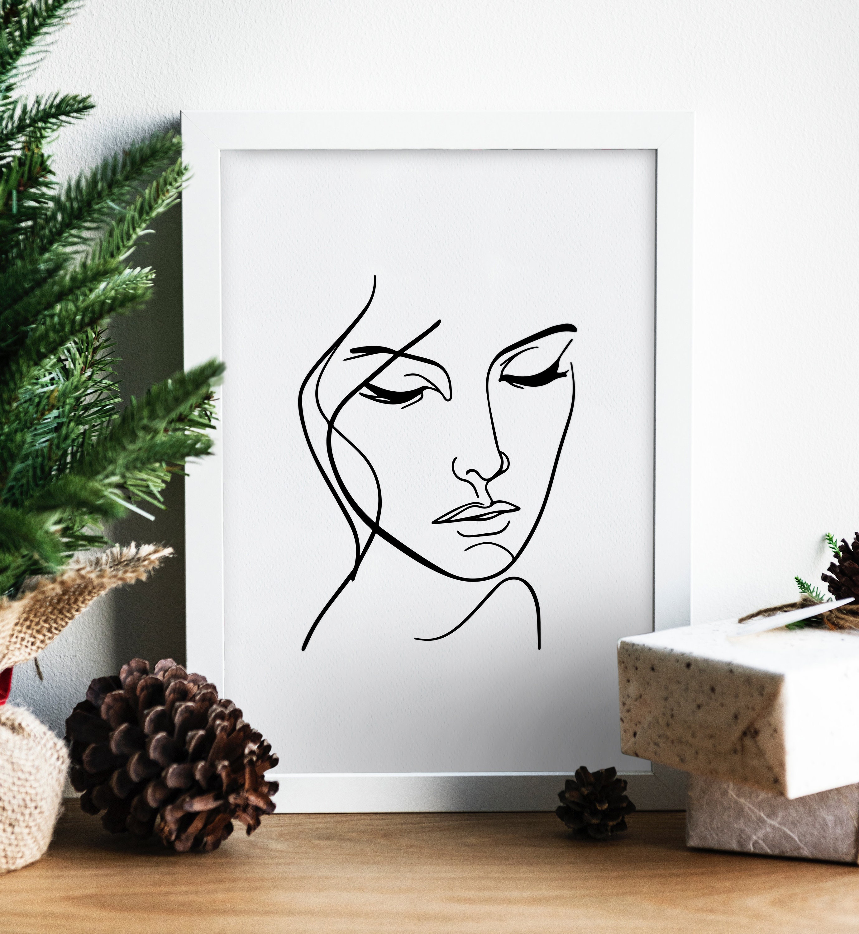 Minimalist Face Sketch Print Simple Drawing Decor Woman Face - Etsy