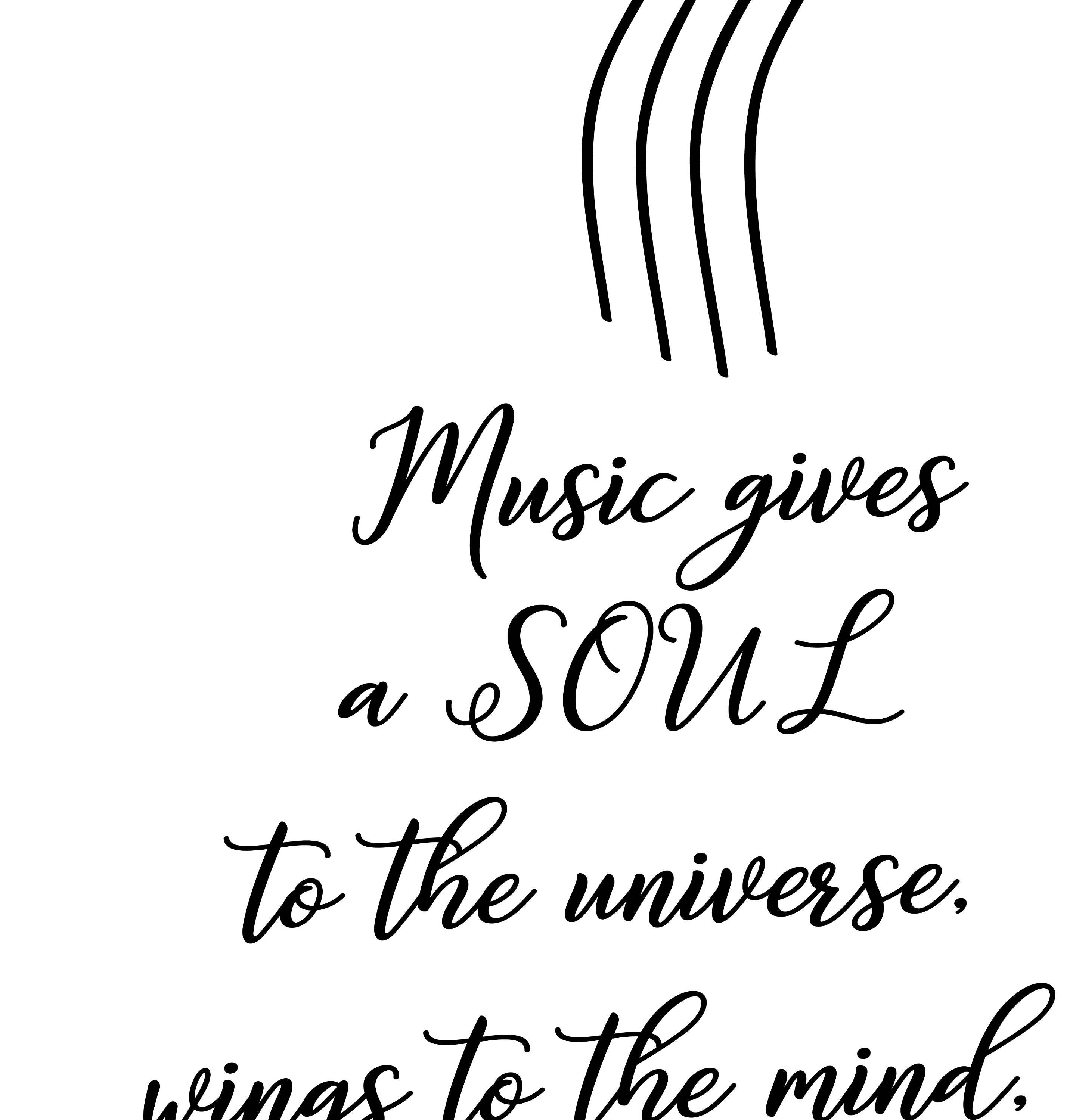 Quote About Music , Plato Quote Printable, Large Poster Music Quote ...