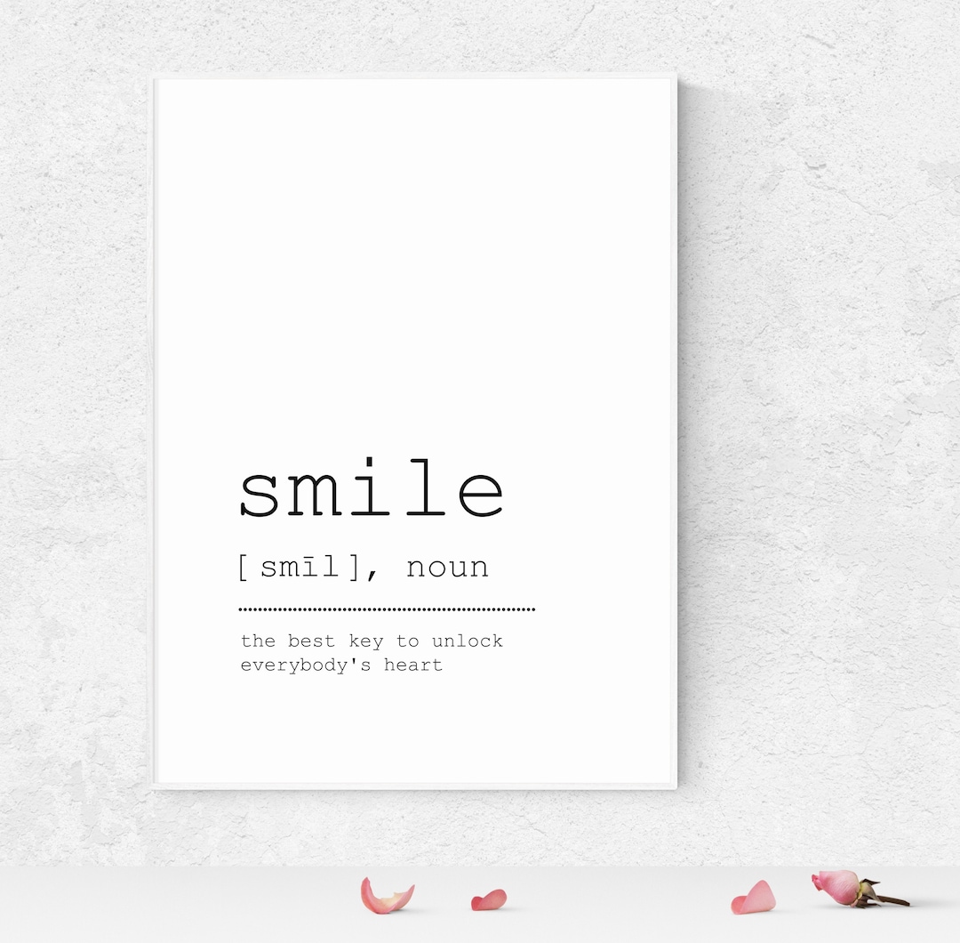 Smile Definition Printable Nursery Art Printable Definition Word ...