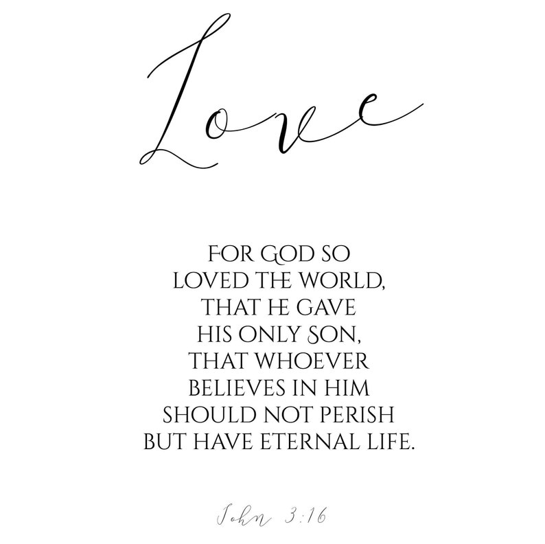 Love Bible Verse Wall Art Printables Download Scripture Quote | Etsy