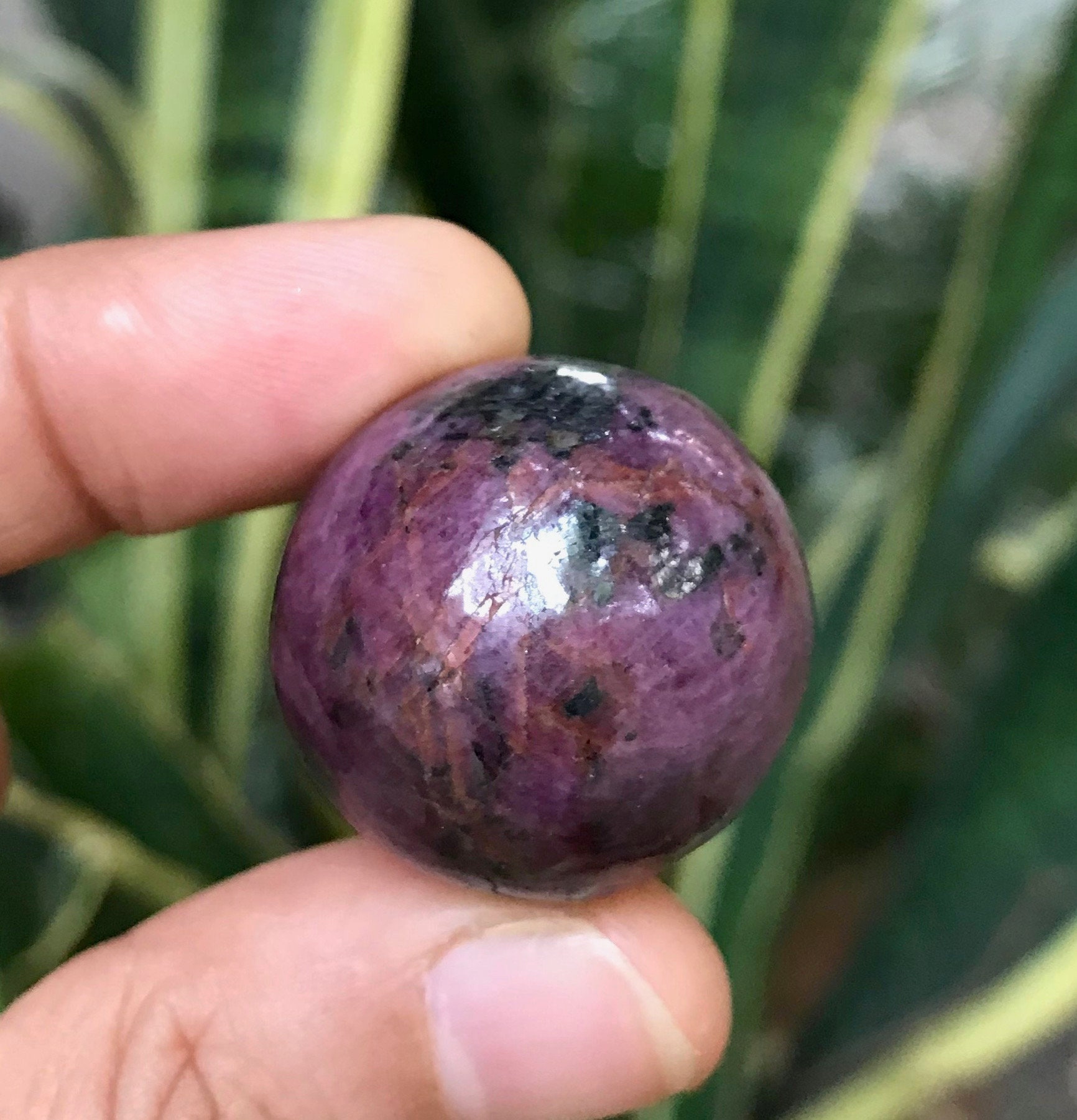 Deep Red Ruby Sphere Natural Ruby Ball Healing Crystal | Etsy