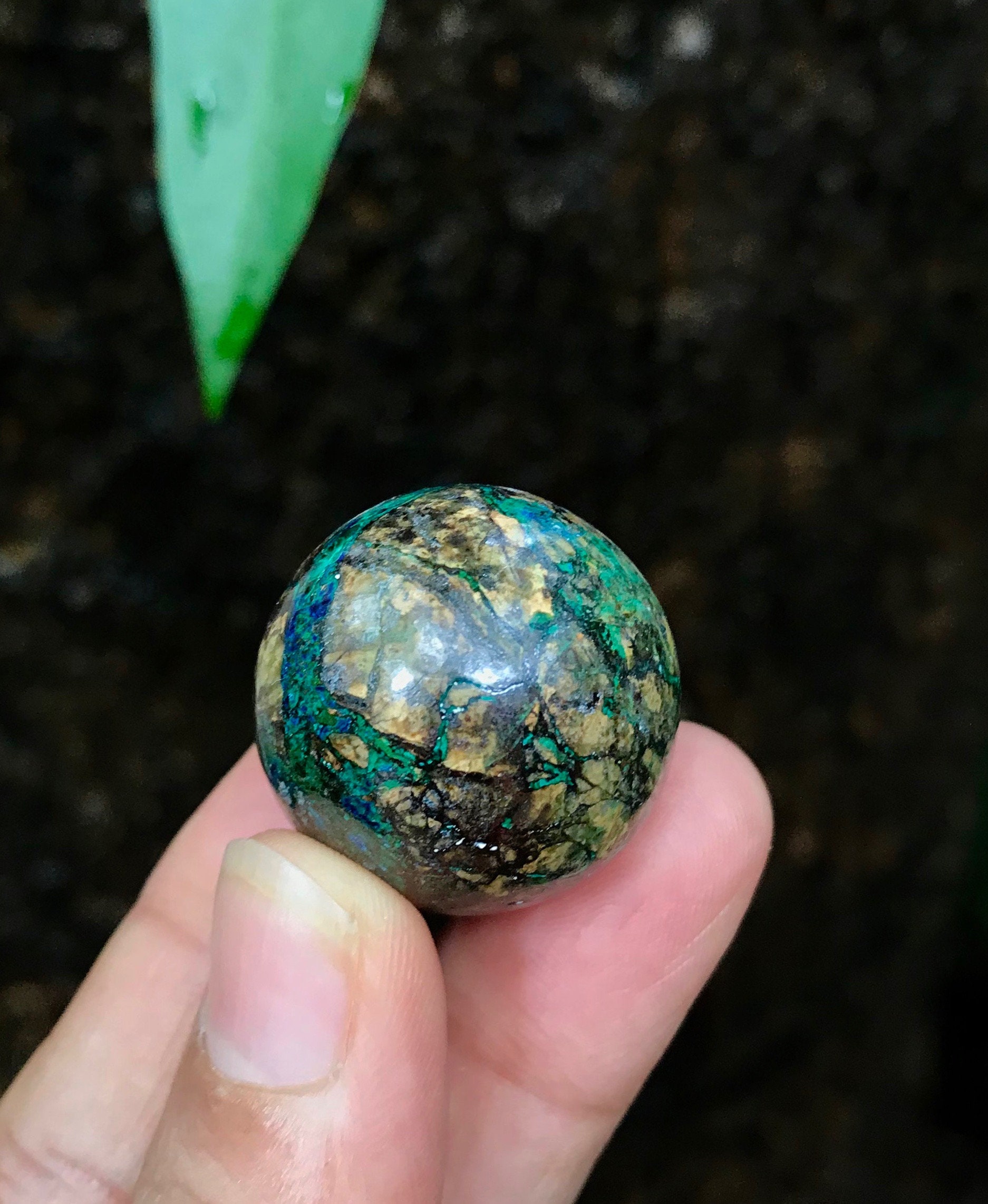 Deep Blue and Green Azurite Malachite Sphere/ Ball Reiki | Etsy
