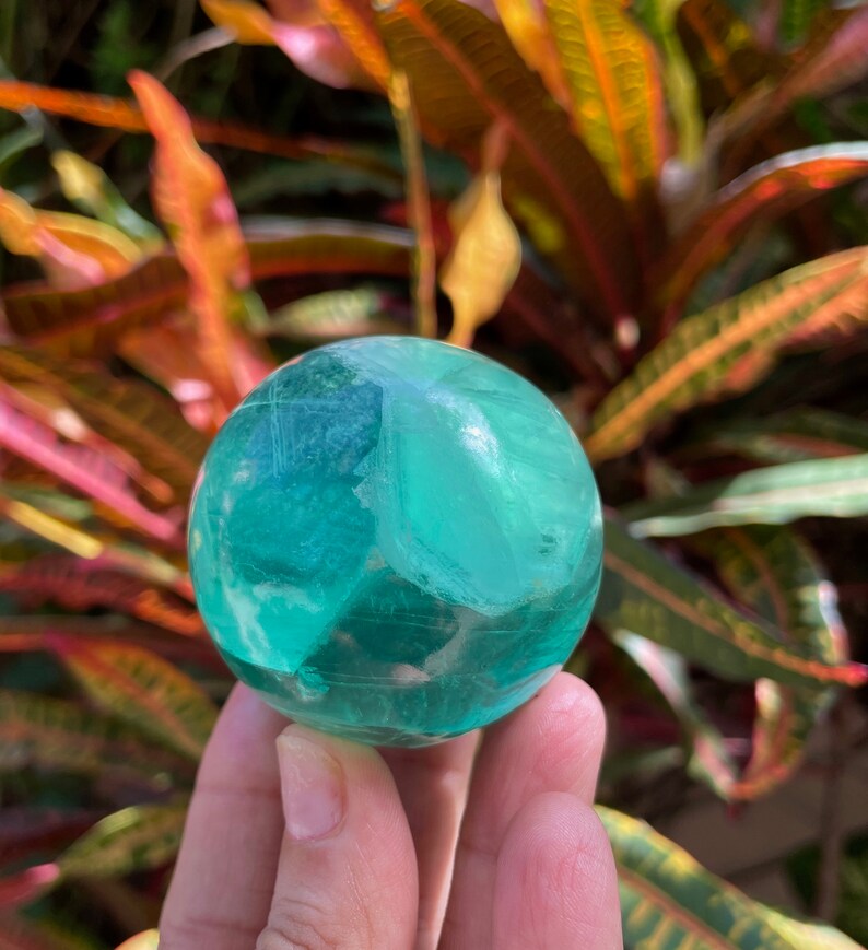 Polished Smooth Natural Green Fluorite Sphere Fluorite Ball | Etsy