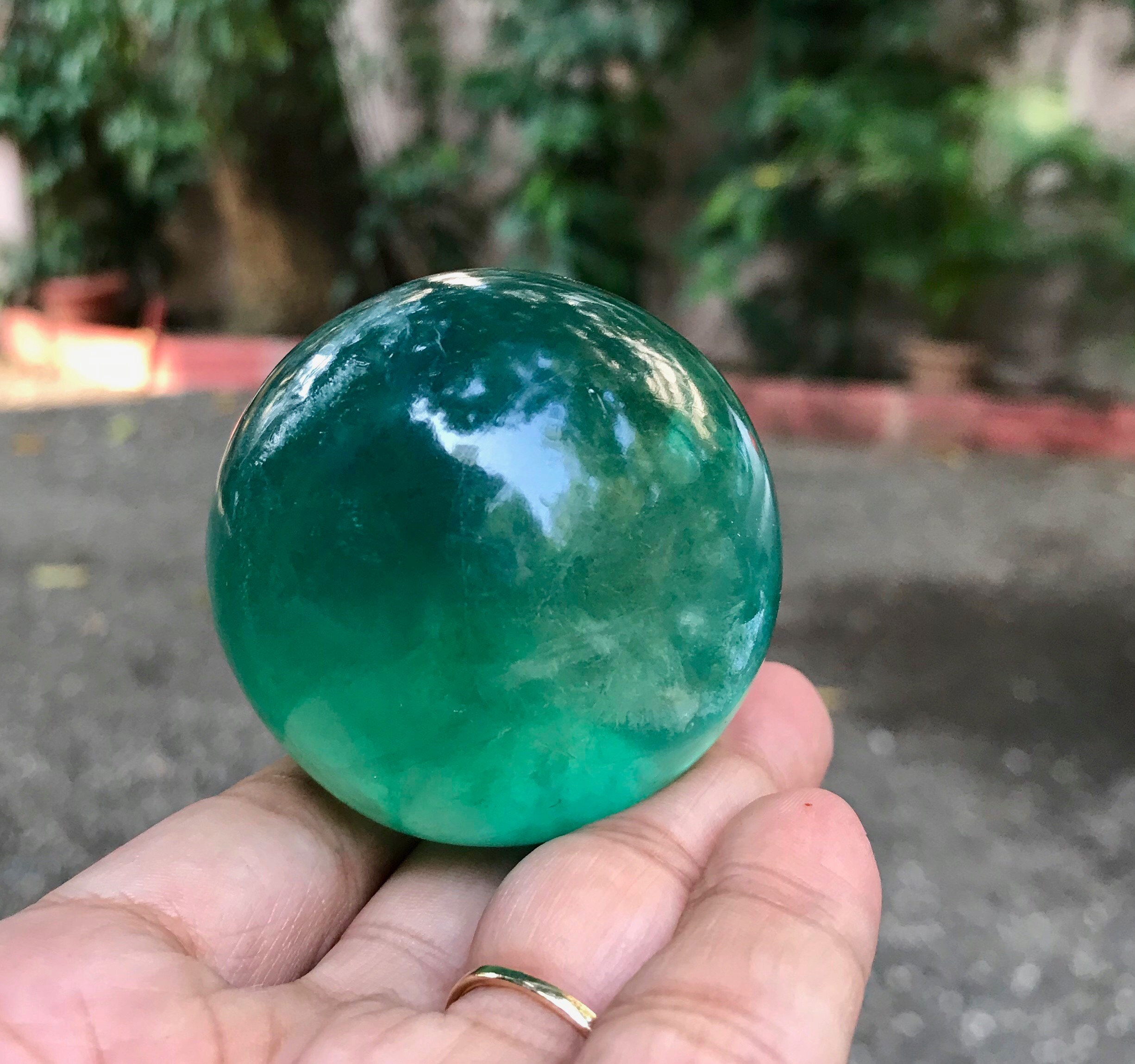 Polished Smooth Natural Green Fluorite Sphere Fluorite Ball | Etsy