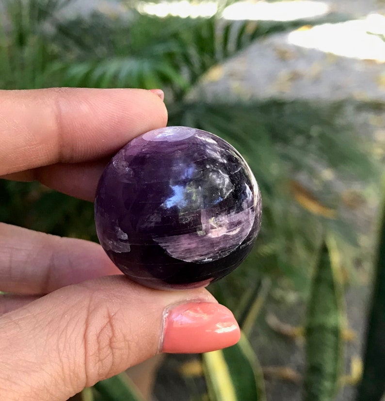Polished Natural Lilac/ Purple Gemmy Lepidolite Sphere / Ball - Etsy