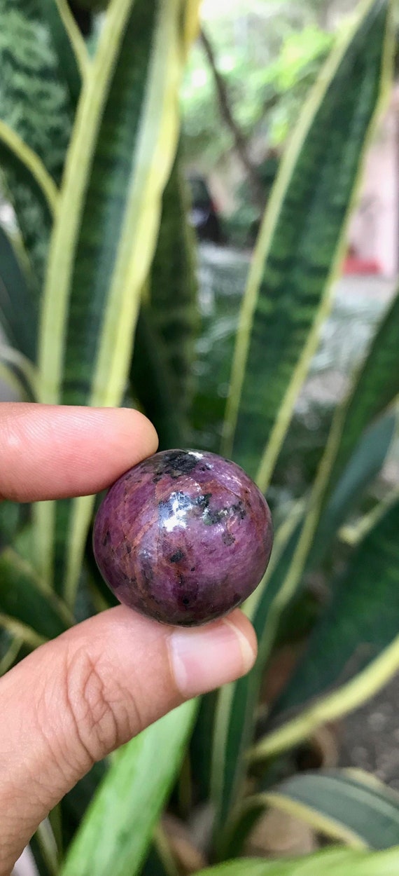 Deep Red Ruby Sphere Natural Ruby Ball Healing Crystal - Etsy