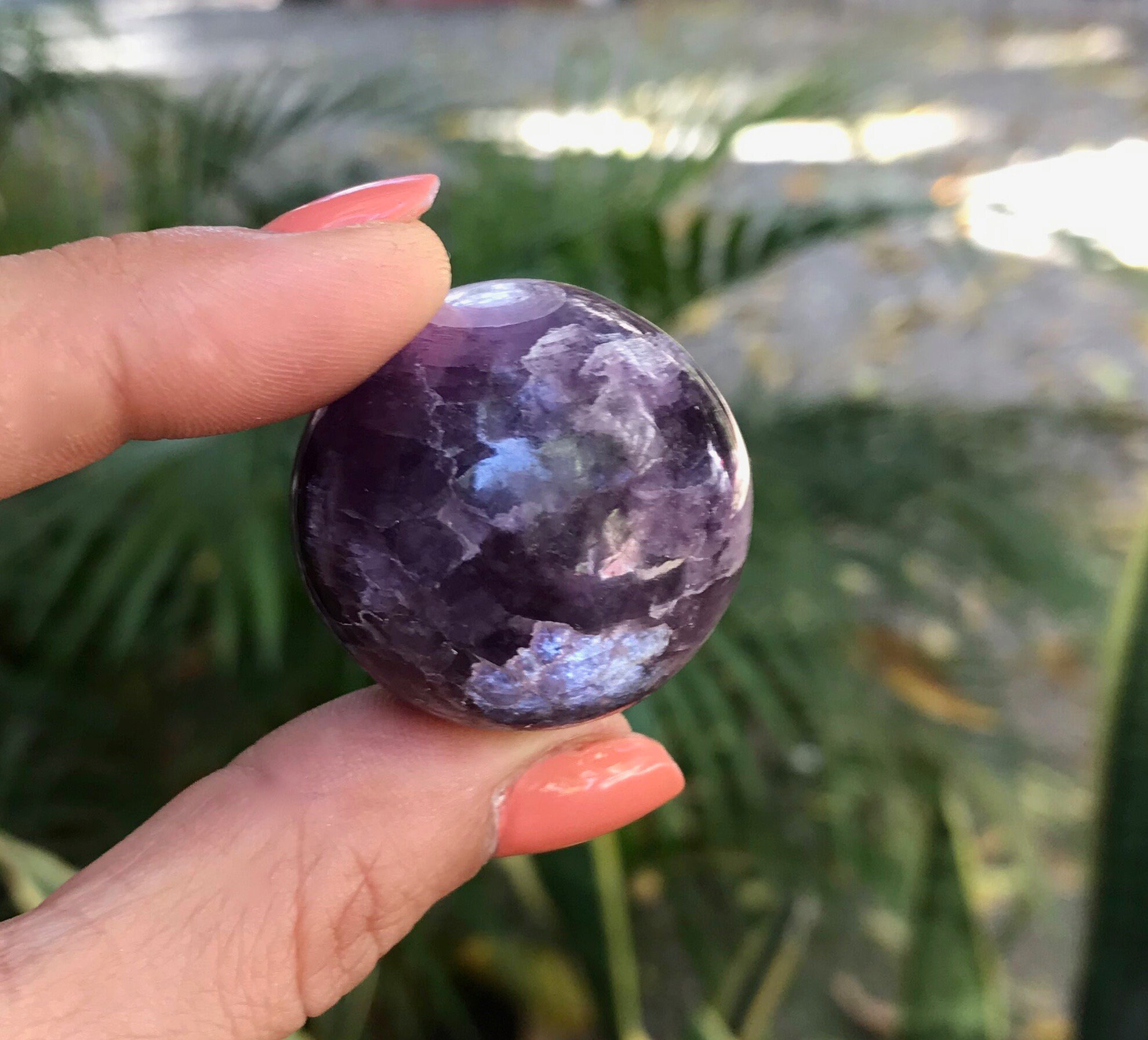 Polished Natural Lilac/ Purple Gemmy Lepidolite Sphere / Ball - Etsy