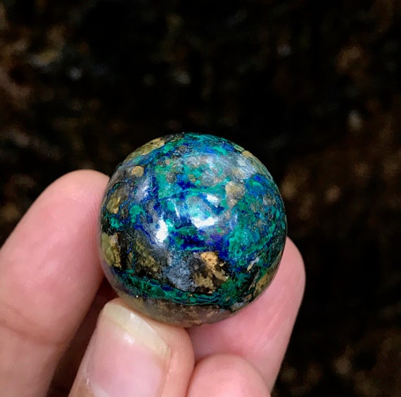 Deep Blue and Green Azurite Malachite Sphere/ Ball Reiki | Etsy