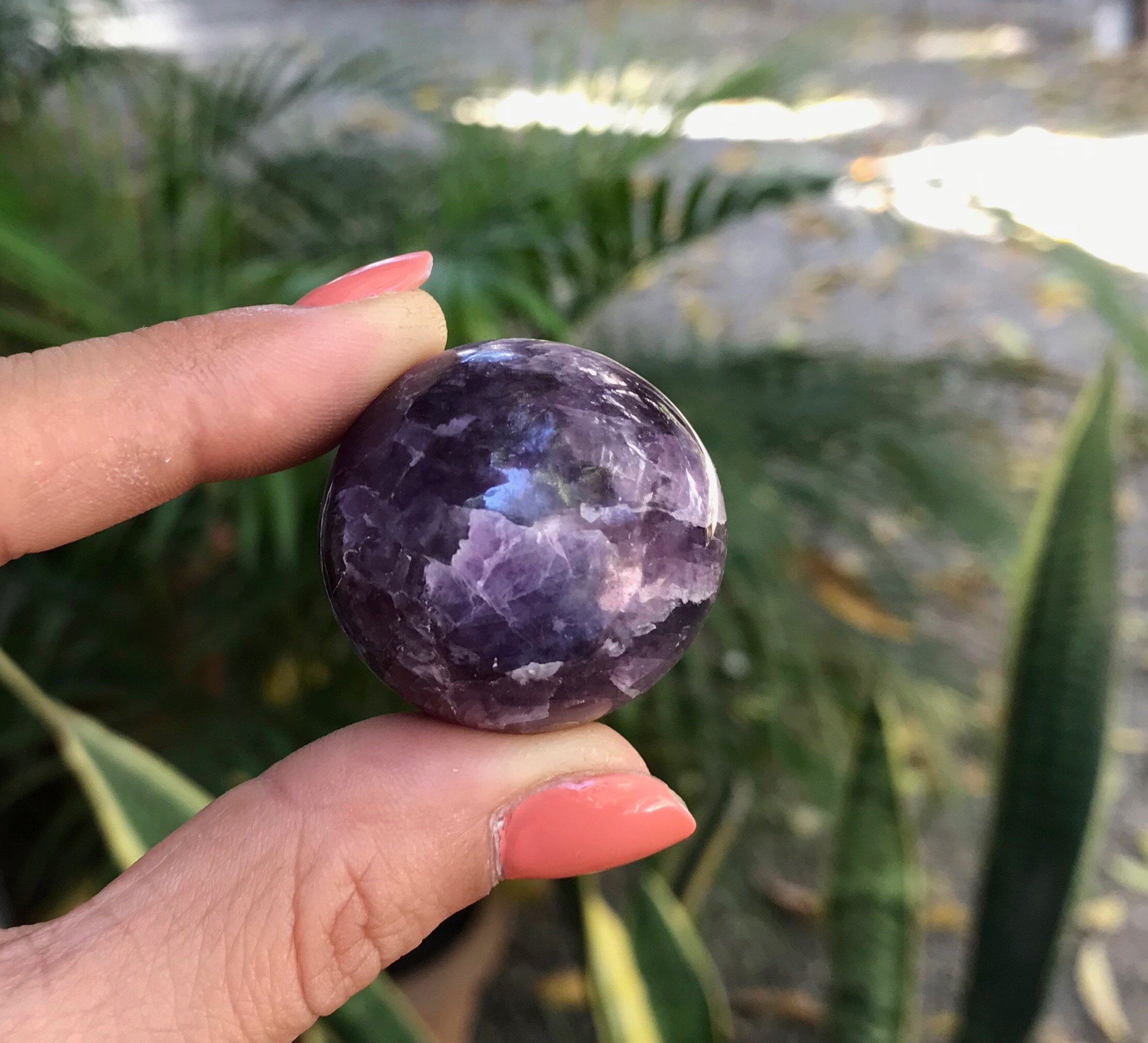 Polished Natural Lilac/ Purple Gemmy Lepidolite Sphere / Ball - Etsy
