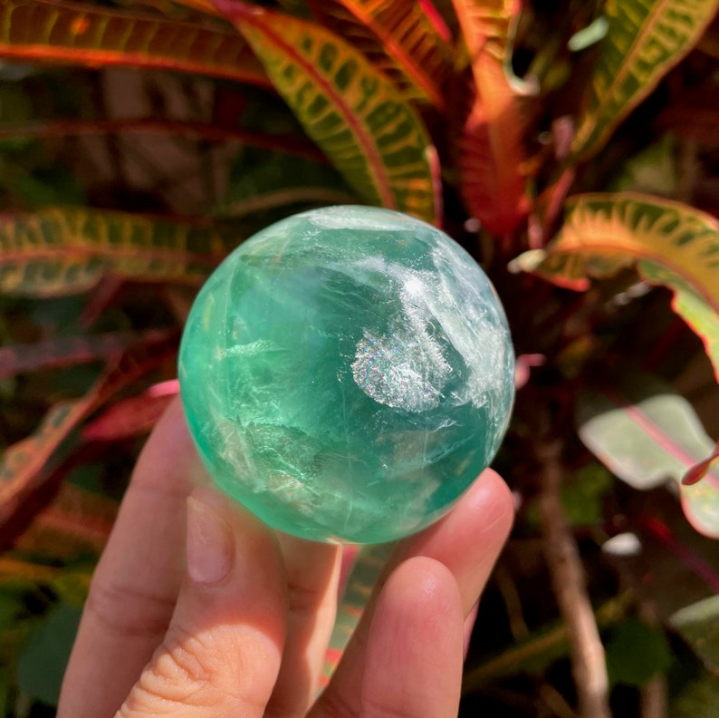 Polished Smooth Natural Green Fluorite Sphere Fluorite Ball | Etsy