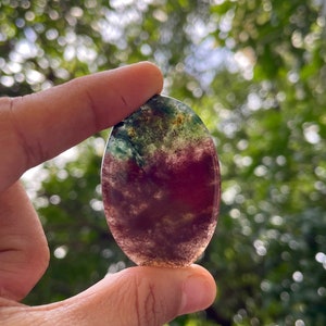 Beautiful Natural Pink Moss Agate Palm Stone Stabilizing Stone | Etsy