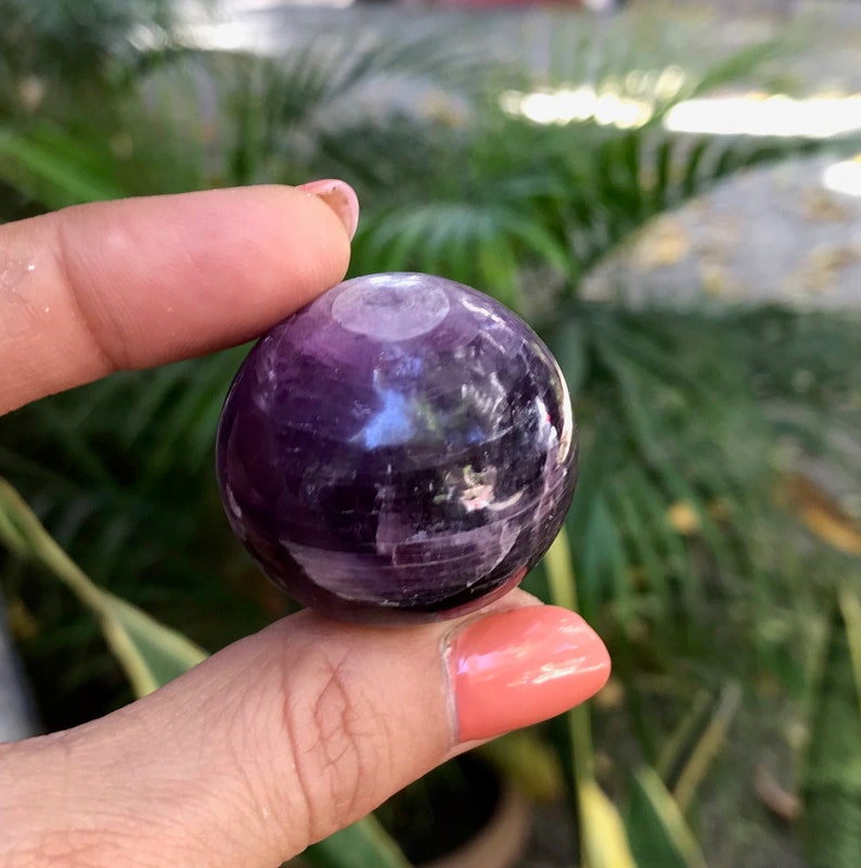 Polished Natural Lilac/ Purple Gemmy Lepidolite Sphere / Ball - Etsy
