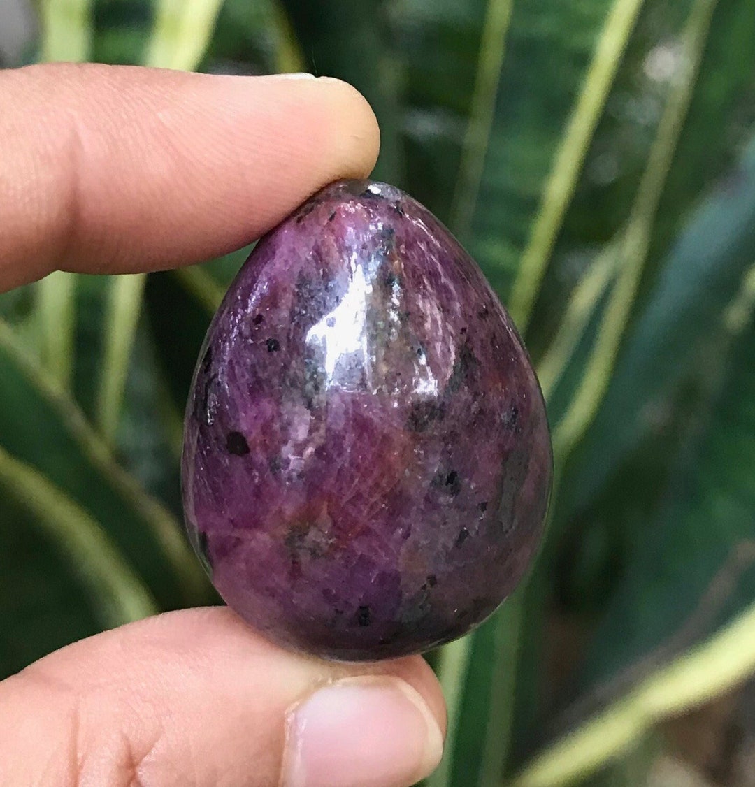 Deep Red Ruby Egg Natural Ruby Egg Healing Crystal Meditation Crystal ...