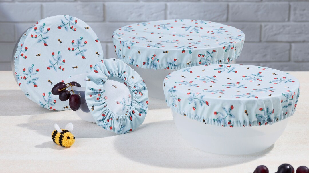 Set of 4 Covers for Bowls, Dishes and Pots, Washable, Reusable, With ...