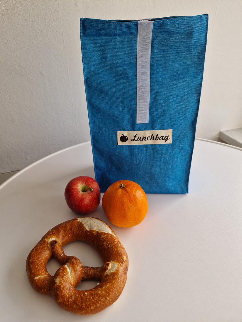 Lunch Bag "solid Blue", Zero Waste, Washable, Food-safe, Packaging-free ...