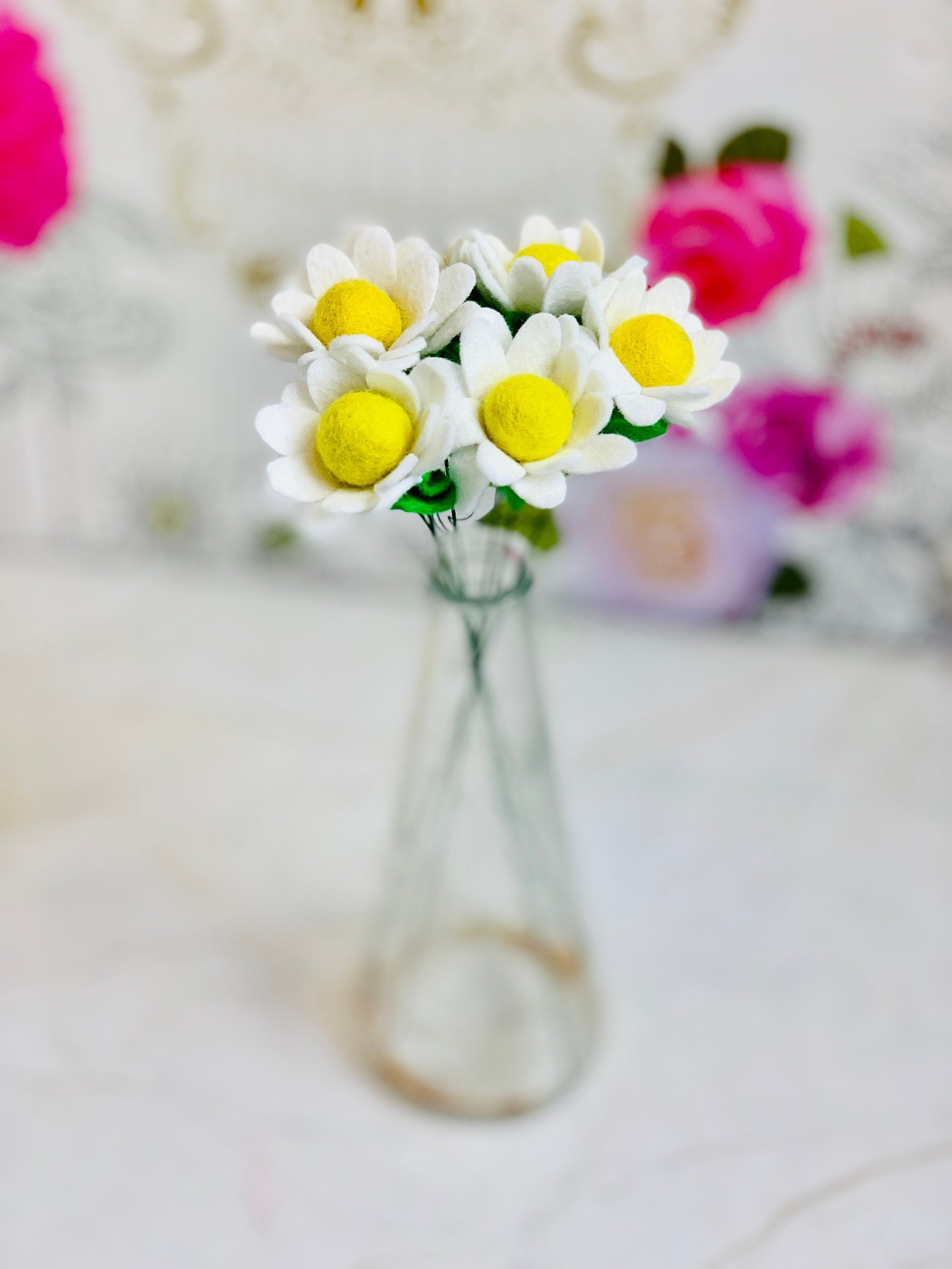 Small Felt Daisy Spring Flower Arrangement - Etsy UK