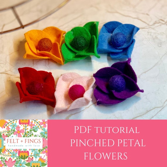 PDF Pattern: Printable Pinched Petal Felt Flower Tutorial With - Etsy