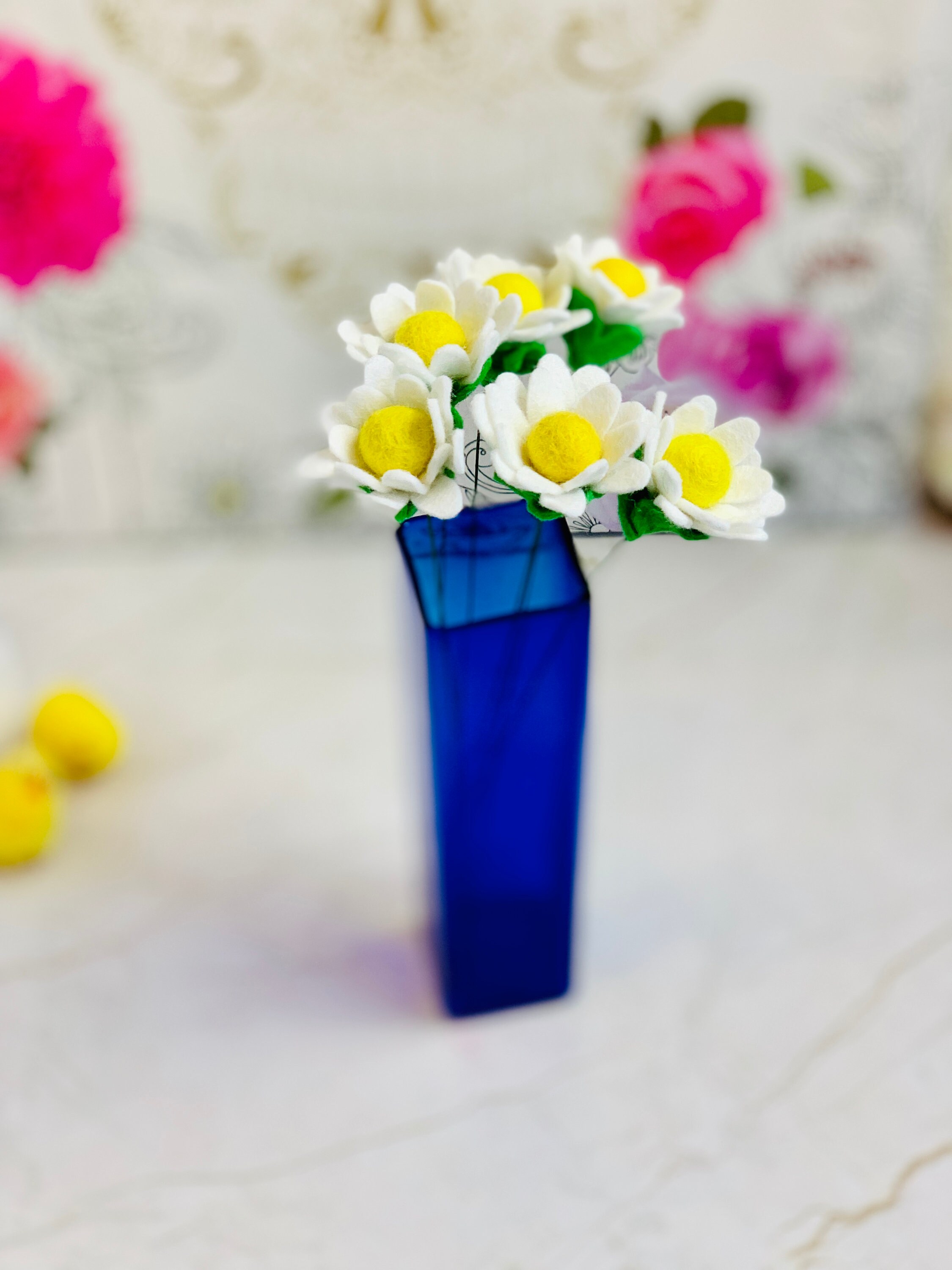 Small Felt Daisy Spring Flower Arrangement - Etsy UK
