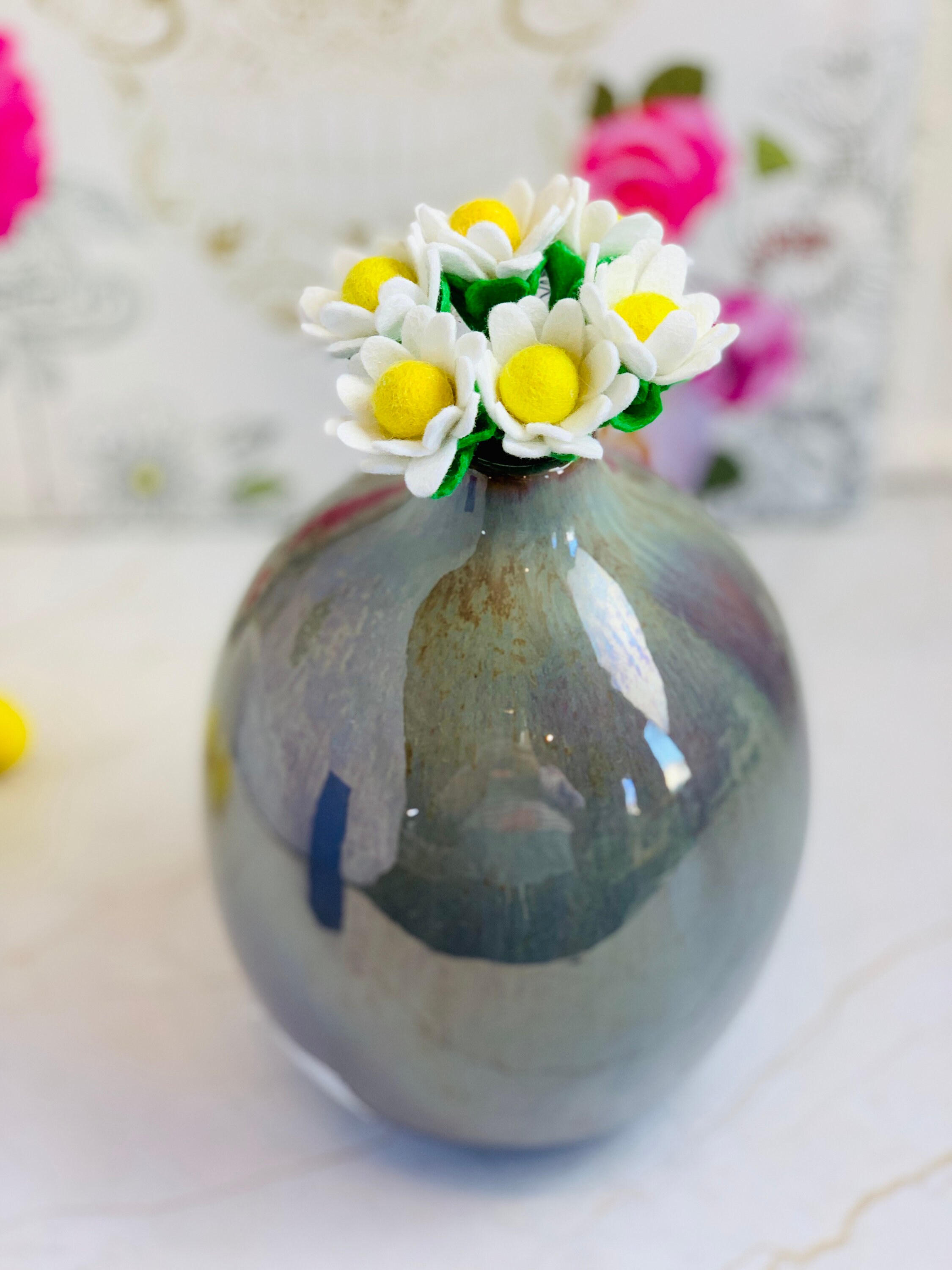 Small Felt Daisy Spring Flower Arrangement - Etsy UK