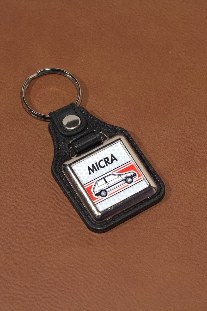 Nissan Micra K10 Keychain Leatherette & Chrome Classic Japanese Car ...