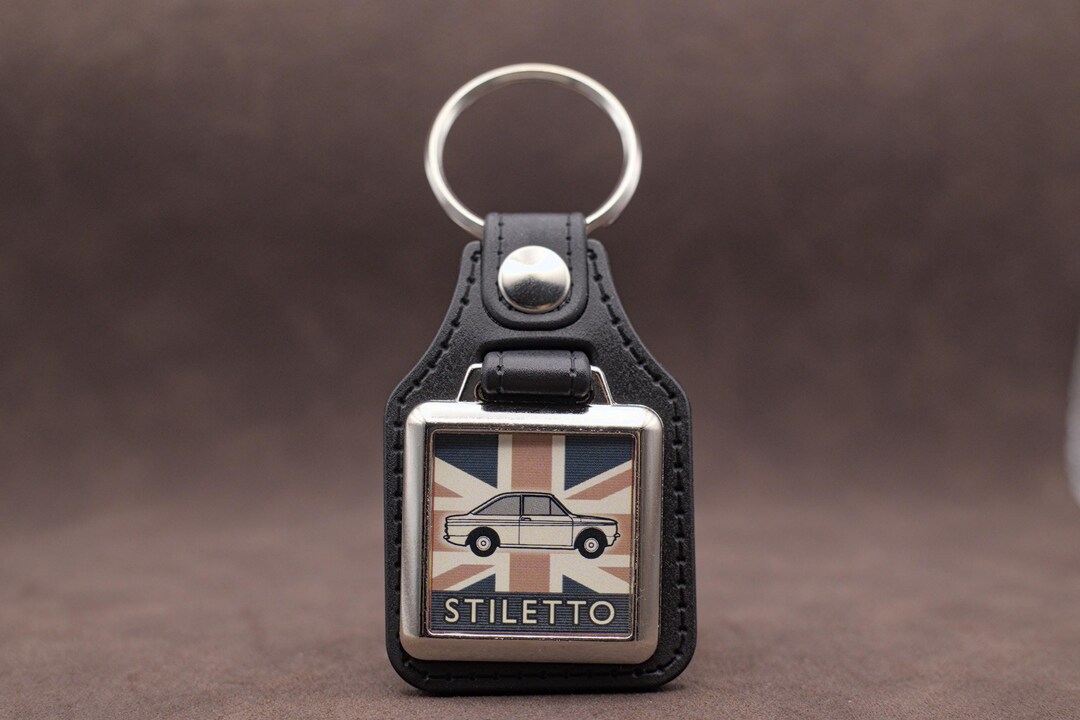 Sunbeam Stiletto Medallion Keyring, Leatherette Chrome Key Fob - Etsy