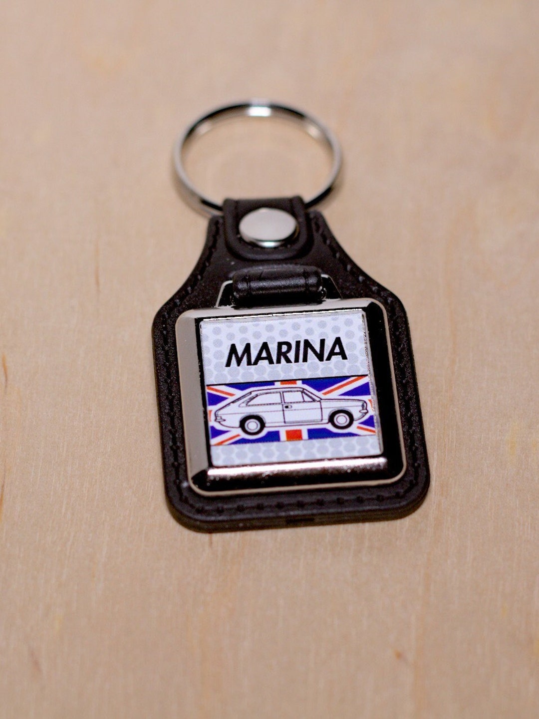 Morris Marina Coupe Keychain Leatherette & Chrome Classic Car British ...