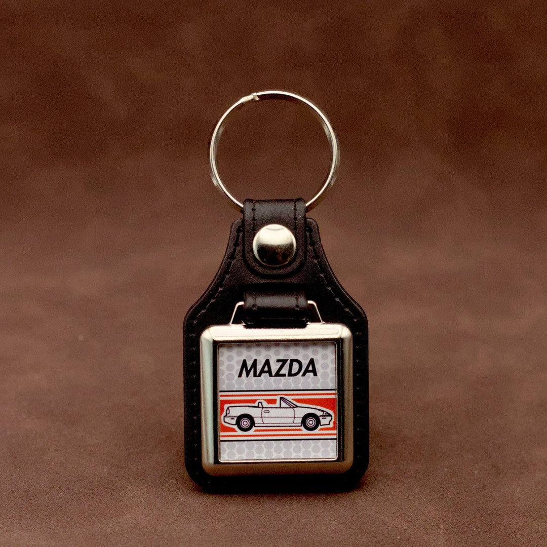 Mazda MX5 / Miata /eunos Roadster Keyring Leatherette & Chrome Keyfob ...