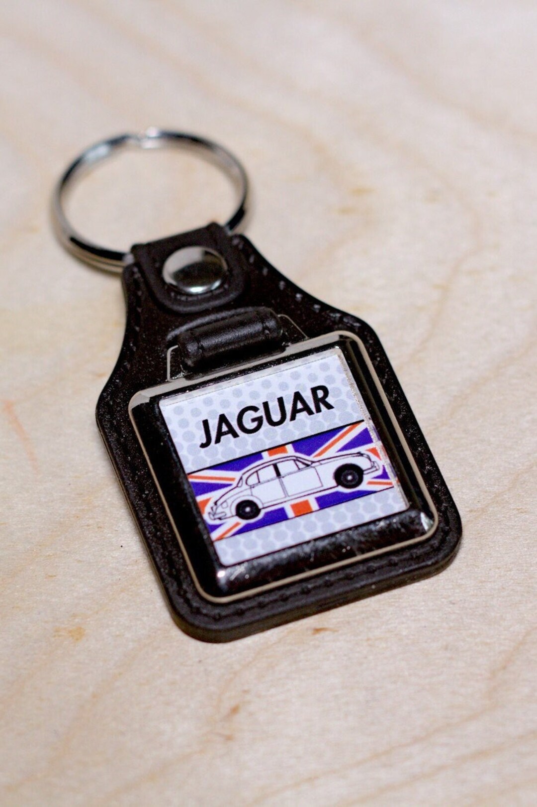 Jaguar Mk2 Keyring - Leatherette & Chrome Keyfob - Etsy