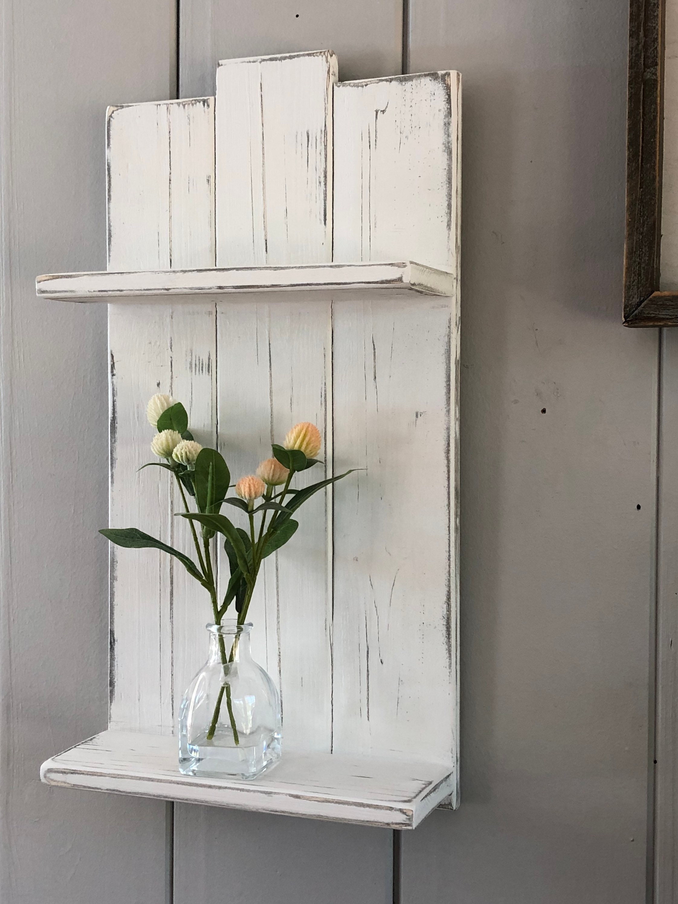 Country Rustic Farmhouse Shelf Distressed Solid Wood / FREE Shipping - Etsy