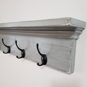 Coat Rack With 4 Inch Shelf / Black Style Hooks / Farmhouse Country ...