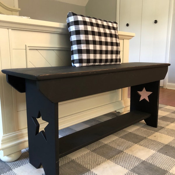 Country Wood Bench - Etsy