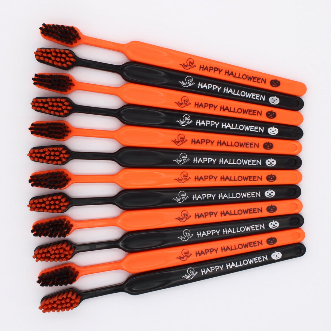 Halloween Child Toothbrushes - Orange and Black - Etsy