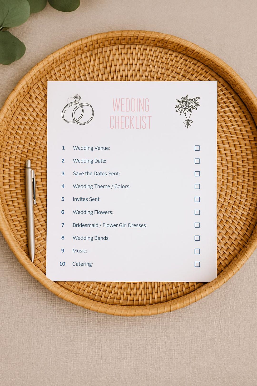 Wedding Planning Checklist – Printable Bridal To-do List, Simple ...