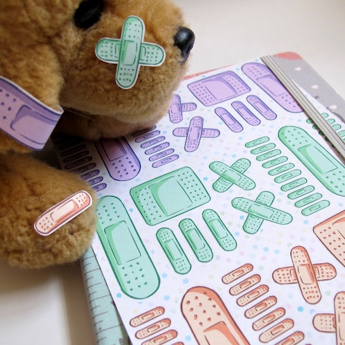 Bandage Themed Sticker Sheet | Etsy