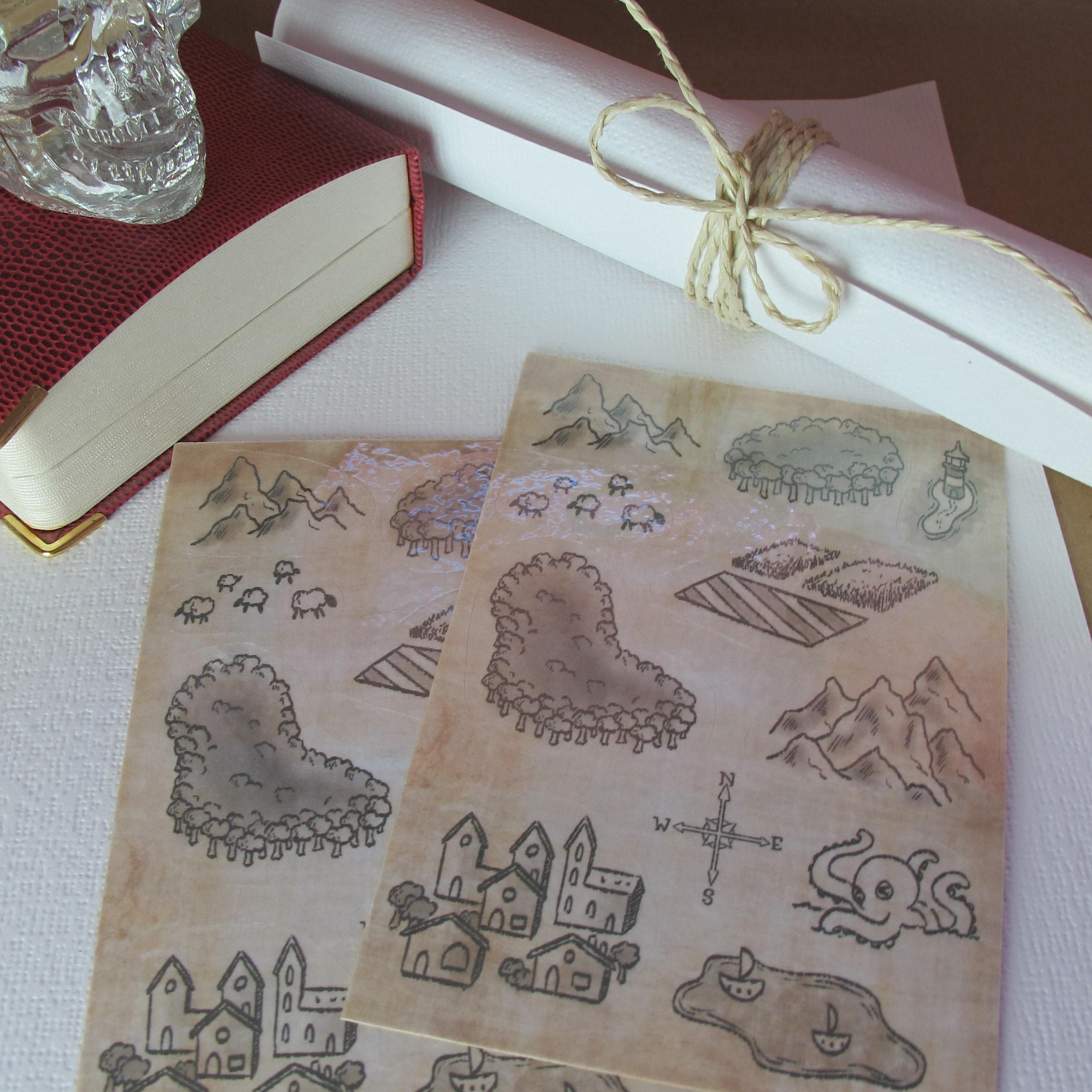 2 Sheets Fantasy Map Stickers | Etsy