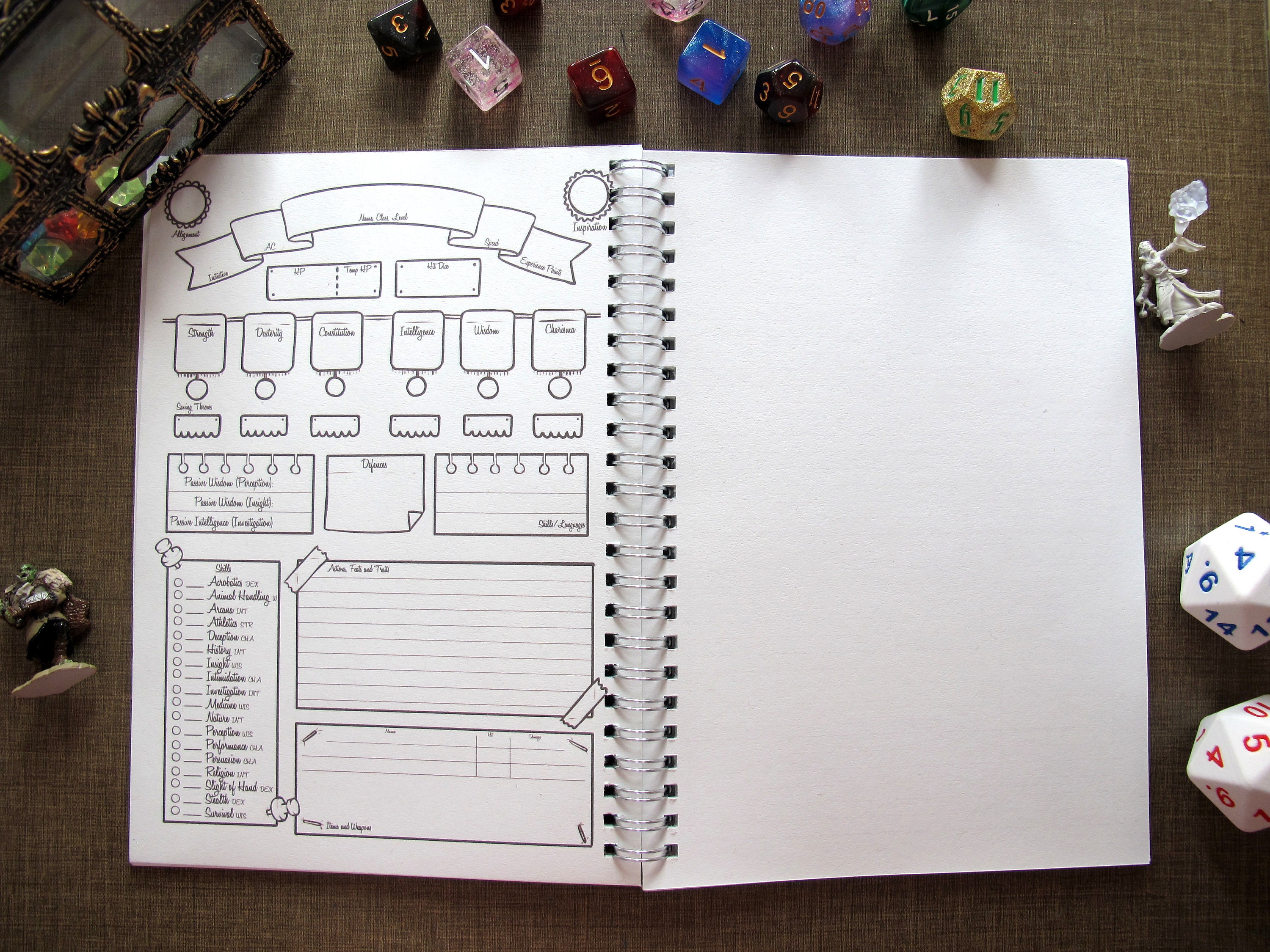 TTRPG 5e Character Sheet Book, Ring Bound on Recycled Paper - Etsy UK