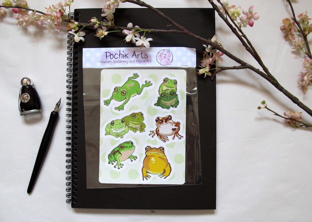 Cute Frog Sticker Sheet - Etsy UK