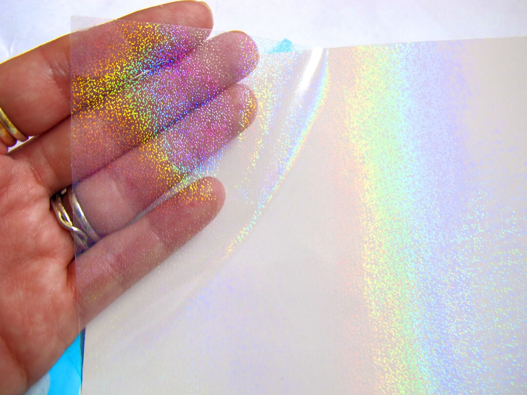 Holographic Sticker, Clear Self-adhesive Vinyl Overlay - Subtle Pixel ...