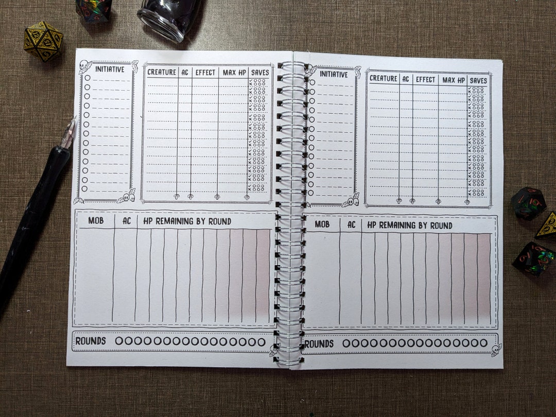 Battle Tracker Notebook for TTRPG and Dnd - Etsy