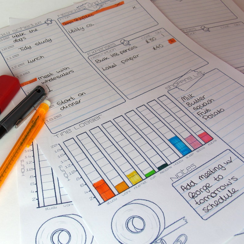 Office Style Daily Schedule Printable, Low Ink Planner (PDF & Image) - Etsy