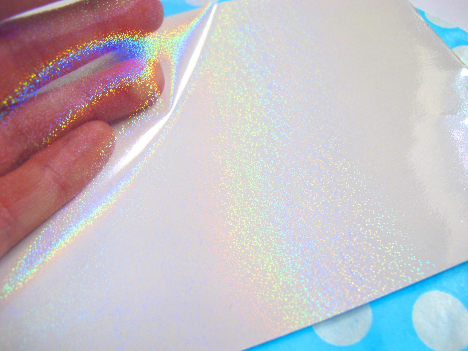 Holographic Sticker, Clear Self-adhesive Vinyl Overlay - Subtle Pixel ...